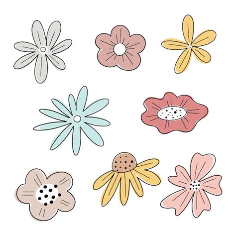 Aesthetic Flower Doodles Vectors And Illustrations For Free Download