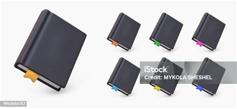 검은색 표지의 책 세트 다양한 색상의 책갈피 표시가 없는 고서 모형 0명에 대한 스톡 벡터 아트 및 기타 이미지 0명 개념 개체 그룹 Istock