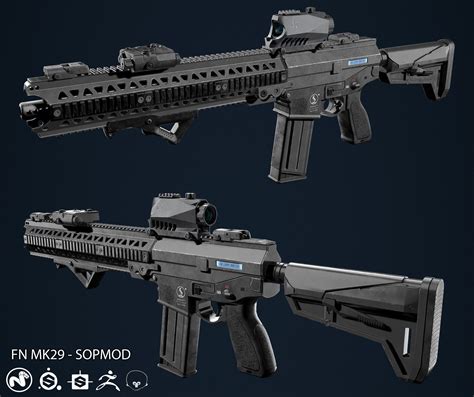ArtStation - MK29 / M29C, Howel GANUCHAUD | Guns tactical, Military guns