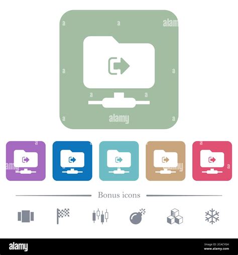 Ftp Sign Out White Flat Icons On Color Rounded Square Backgrounds 6