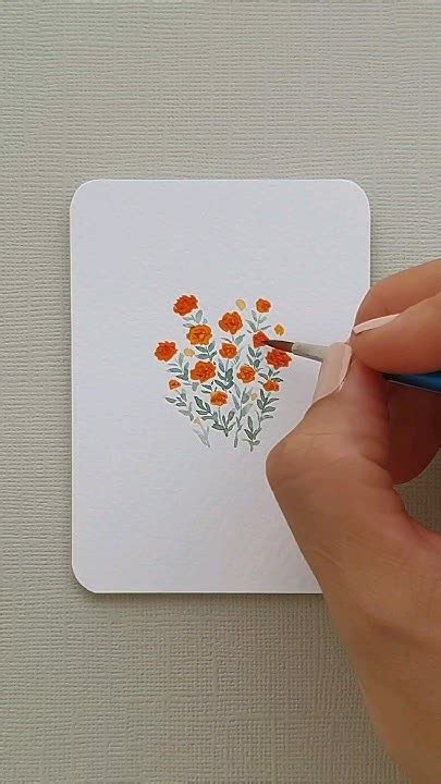 메리골드 꽃 그리기 Marigold In Watercolor 수채화 Youtube