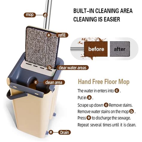 Flat Mop Bucket System Mop Head Reusable Microfiber Pads Floor Mops Bucket Buy Floor Mop 360