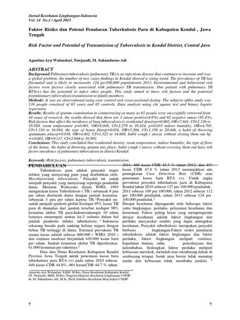 Faktor Resiko Tb Paru Pdf Tuberkulosis Penyakit Hewan