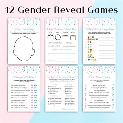 Gender Reveal Games Printable Calendar Hexagon