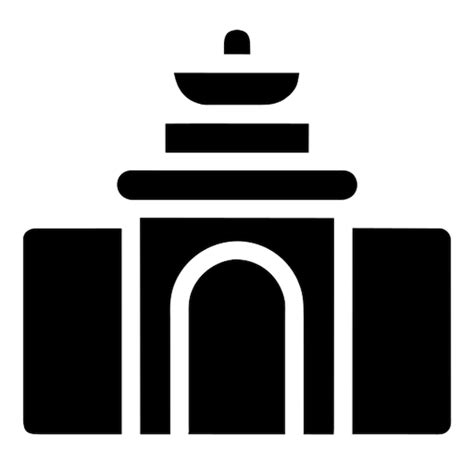 동굴 사원 아이콘 픽토그램 프리미엄 벡터