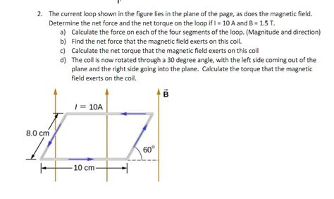 SOLVED The Current Loop Shown In The Figure Lies In The Plane Of The Page As Does The Magnetic