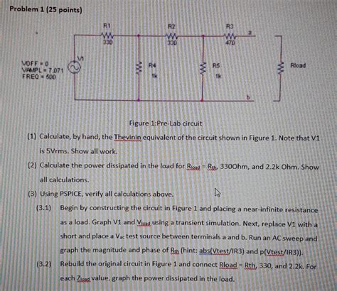 Solved Problem 1 25 Points Figure 1pre Lab Circuit 1