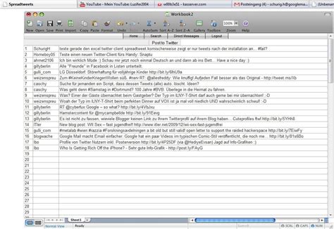 spreadtweet excel twitter client it stack de