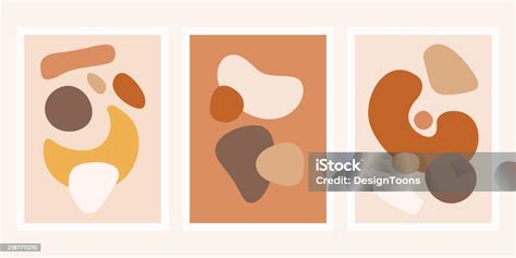 현대 추상 벽 예술 인쇄 포스터 다채로운 트렌디 한 최소한의 유기적 인 모양의 초대장 미드 센추리 모던 월 아트 디자인 커버 포장 소셜 미디어 카드 0명에 대한 스톡 벡터