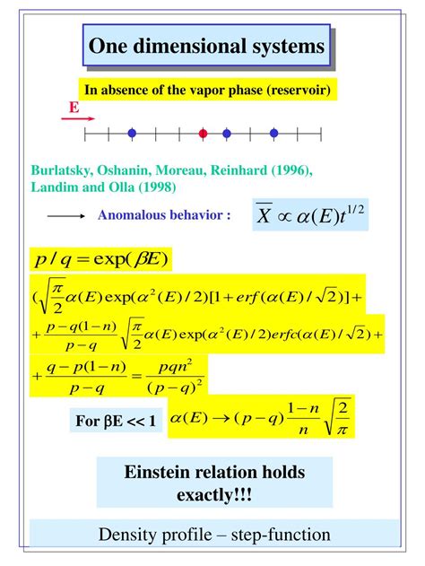 Ppt Tracer Diffusion In 1d And 2d Lattice Gases Einstein Relation
