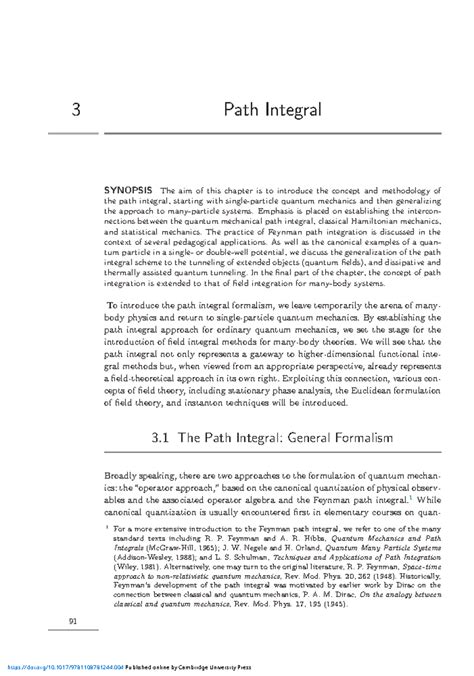 043pp91170pathintegralpdf 3 Path Integral Synopsis The Aim Of