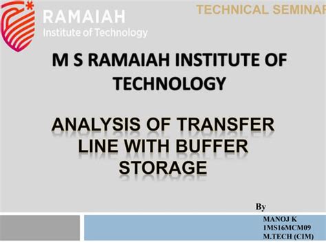 Analysis Of Transfer Line With Buffer Storage Pptx