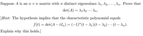 solved suppose a is an n x n matrix with n distinct