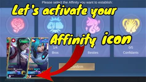How To Activate Affinity Icon In Mobile Legends 2021 Youtube