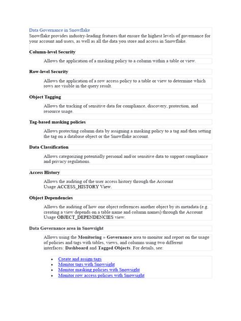 What Is Snowflake Data Governance Pdf Cloud Computing Governance