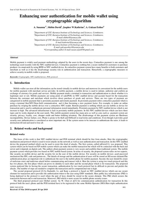 PDF Enhancing User Authentication For Mobile Wallets Using