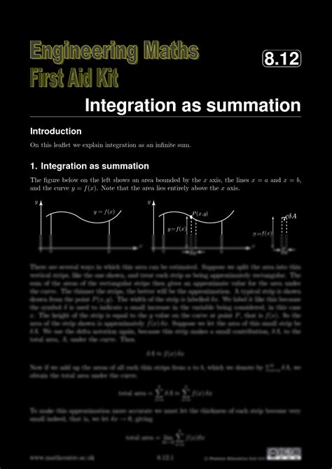SOLUTION Integration As Summation Studypool