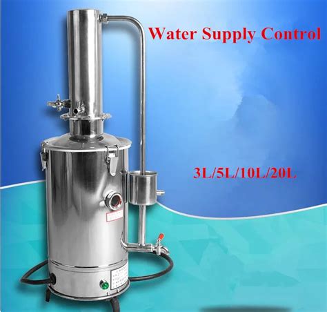 무료 배송 3l ~ 20l 전기 증류기 304 스테인레스 스틸 증류수 장비 자동 전원 차단 시스템distilled Water