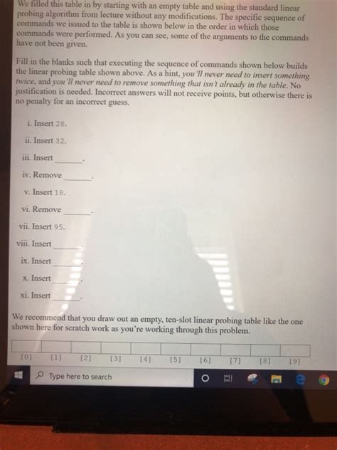 Solved Problem Three Linear Probing 4 Points In
