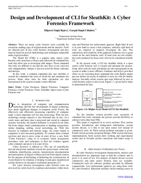 Pdf Design And Development Of Cli For Sleuthkit A Cyber Forensics