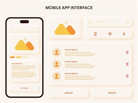 Premium Vector Neumorphic Mobile User Interface Kit Template