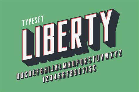 복고풍 3d 디스플레이 글꼴 디자인 알파벳 편지 3차원 형태에 대한 스톡 벡터 아트 및 기타 이미지 3차원 형태 그림자 블록 Istock