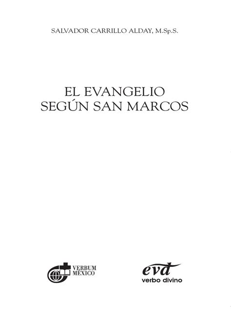 Carrillo Alday Salvador El Evangelio Segun San Marcos Introduccion