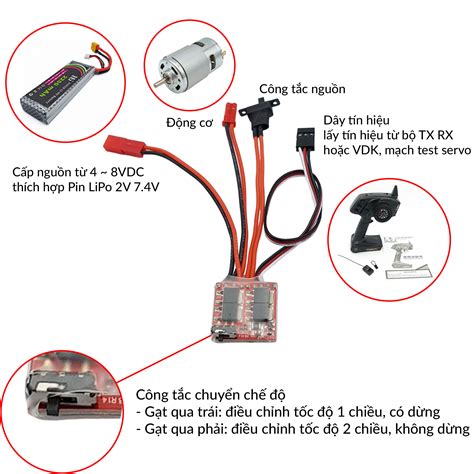 Mạch Esc 30a 2s điều Tốc động Cơ Dc Chổi Than Nshop