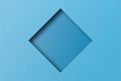 구멍으로 자른 하늘색 종이 정사각형 모양에는 빛과 그림자가 쌓여 있습니다 0명에 대한 스톡 사진 및 기타 이미지 0명 개념 경고 기호 Istock