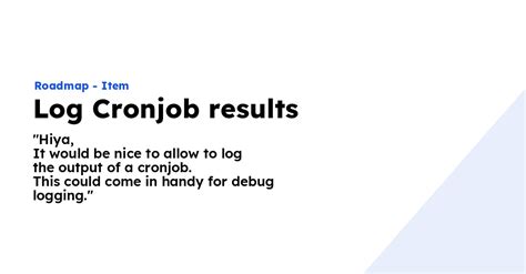 Log Cronjob Results Ploi Roadmap