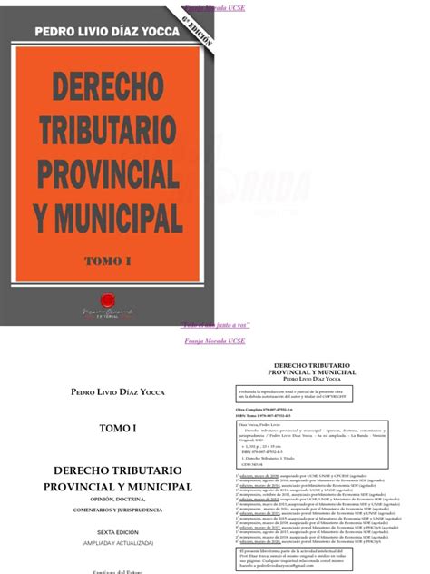 Derecho Tributario Provincial Y Municipal Pedro Diaz Yocca Tomo 1
