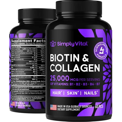 Biotin And Collagen Supplements With Keratin Hair Vitamins Hair