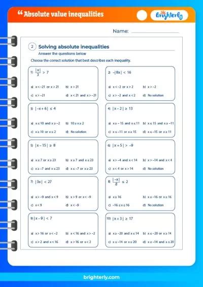 A Handy Guide To Our Absolute Value Inequalities Worksheet [pdfs]