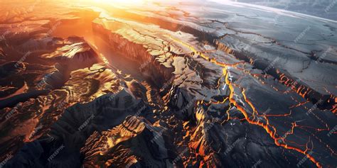 Illustration Of Tectonic Plates Shifting With A Fault Line And Earths Layers Highlighted