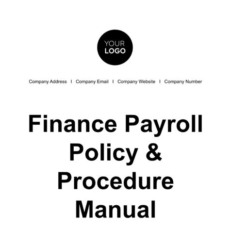 Finance Payroll Policy And Procedure Manual Template Edit Online And Download Example