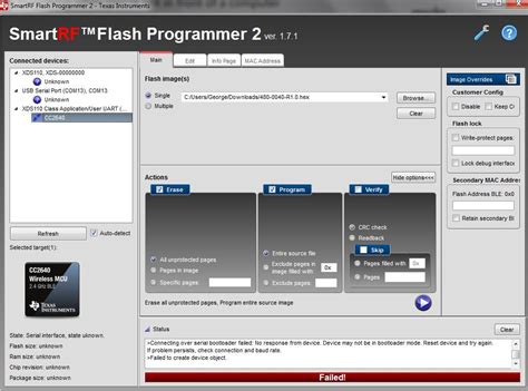 Smartrf Flash Programmer 2 Problem With Debug Devpack And Cc2640 Bluetooth Forum Bluetooth®︎
