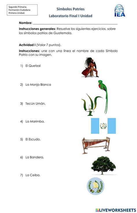 Símbolos Patrios Online Pdf Worksheet Live Worksheets