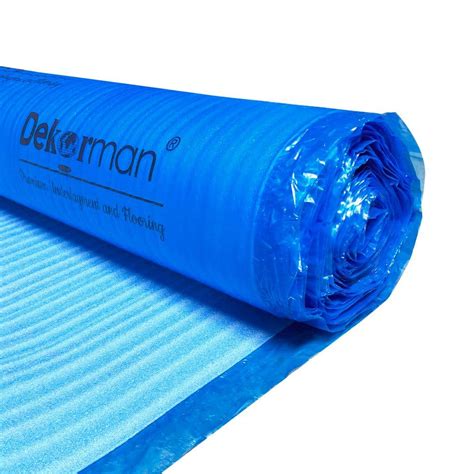 Dekorman Laminate Flooring Blue Foam Underlayment 3 6 Ft W X 55 5 Ft L
