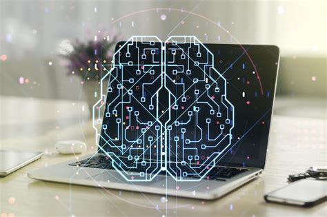 Premium Photo Double Exposure Of Creative Human Brain Microcircuit With Computer On Background
