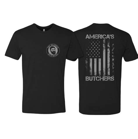 The Bearded Butchers Americas Butchers T Shirts W Small Chest Logo
