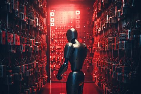 Premium Ai Image Robot Electronic Access Authentication System Tech