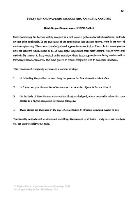 Pdf Fuzzy Set And Pattern Recognition And Data Analysis