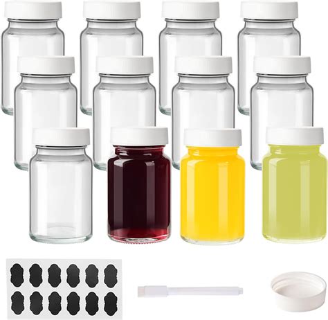 Bpfy 12 Pack 2oz Reusable Small Glass Bottles With Lids Wellness Shots