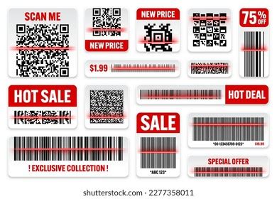 Product Barcodes Qr Codes Red Scanning Stock Vector Royalty Free