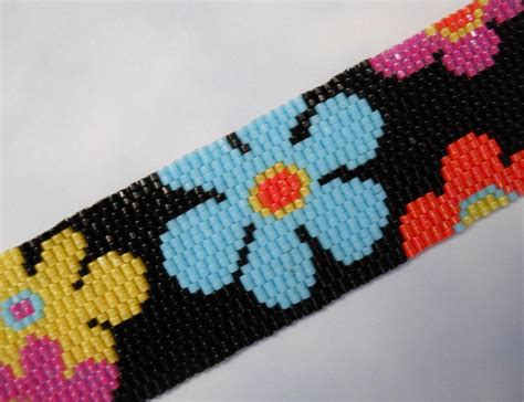 PATTERN Drop Even Count Peyote Stitch Flower Etsy