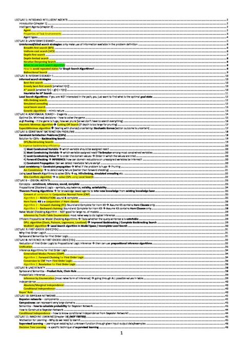 Notes For Introduction To Artificial Intelligence Cs 3600 At Georgia Institute Of Technology