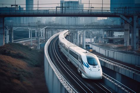 城市中的铁路高铁高清图片下载 正版图片600268349 摄图网