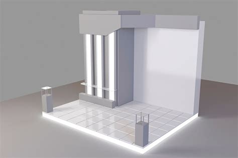 무역 전시 스탠드 전시 라운드 전시 장비 흰색 배경에 공간 3d 렌더링 시각화 0명에 대한 스톡 사진 및 기타 이미지 0명 건설 산업 광고 Istock
