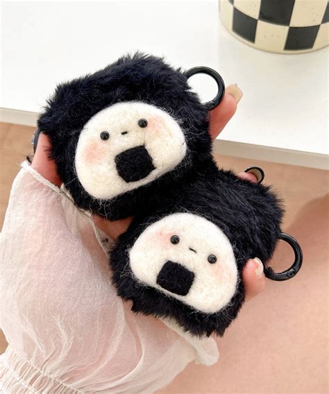 주먹밥 퍼 털 겨울 뽀글이 키링 에어팟 1세대 2세대 케이스 에이블리