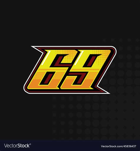 Race Number 69 Logo Design Royalty Free Vector Image